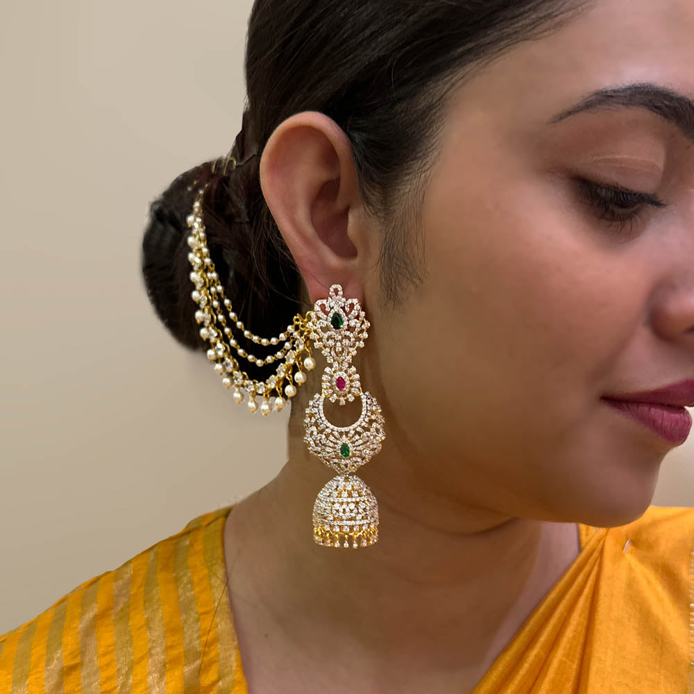 Bridal Matilu/Champasaralu Gold Design Earrings – Sneha Rateria Store