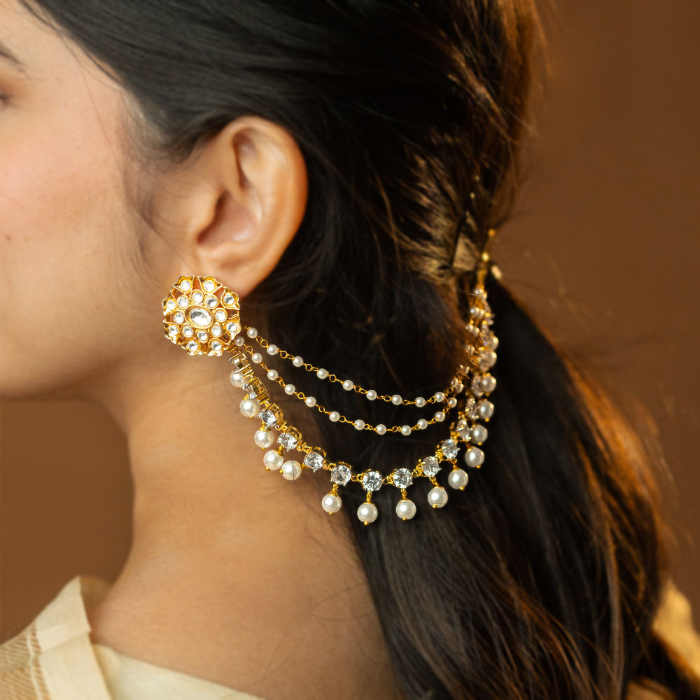 Bridal Matilu/Champasaralu Gold Design Earrings – Sneha Rateria Store