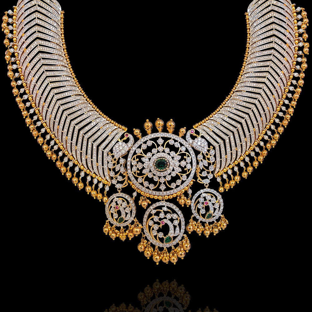 Closed setting Diamond Look Tussi Short Necklace Design – Sneha Rateria ...