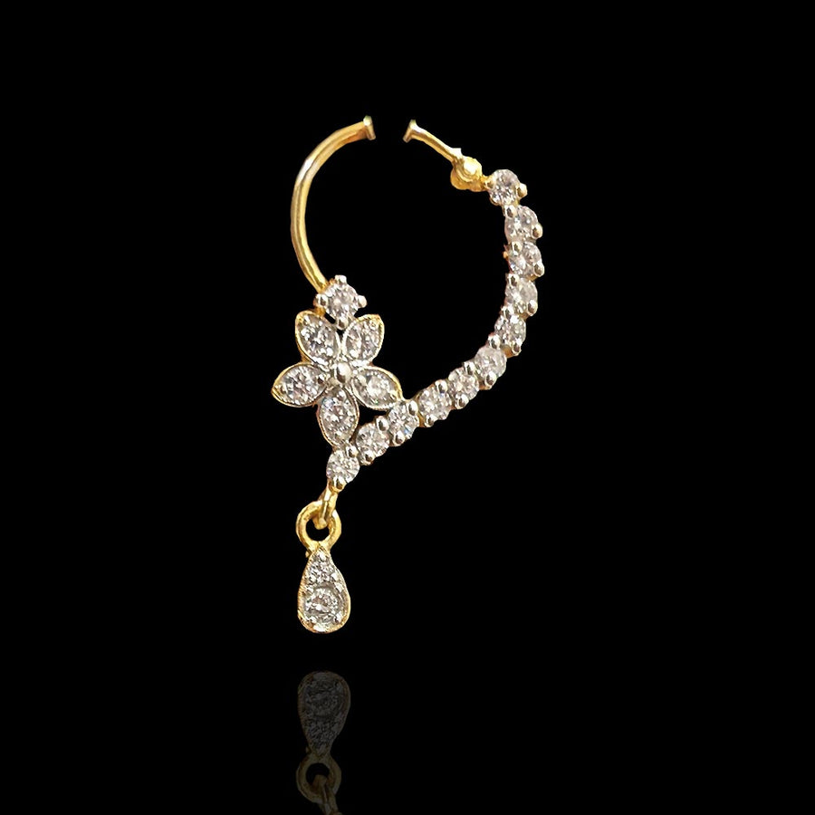Diamond Look Bridal Nath Design with a Diamond Drop – Sneha Rateria Store