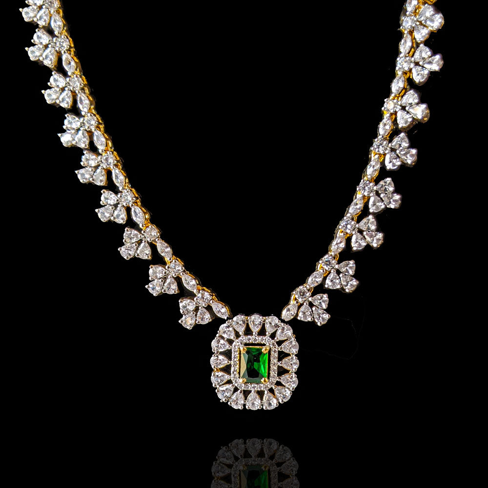 Elegant Unique Single Line Diamond Look Necklace Design – Sneha Rateria ...