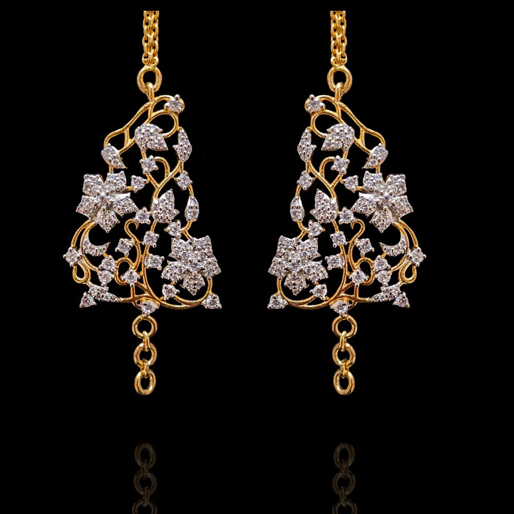 Floral Ear Chains for Timeless Beauty - Adorn Your Ears with CZ Diamon ...