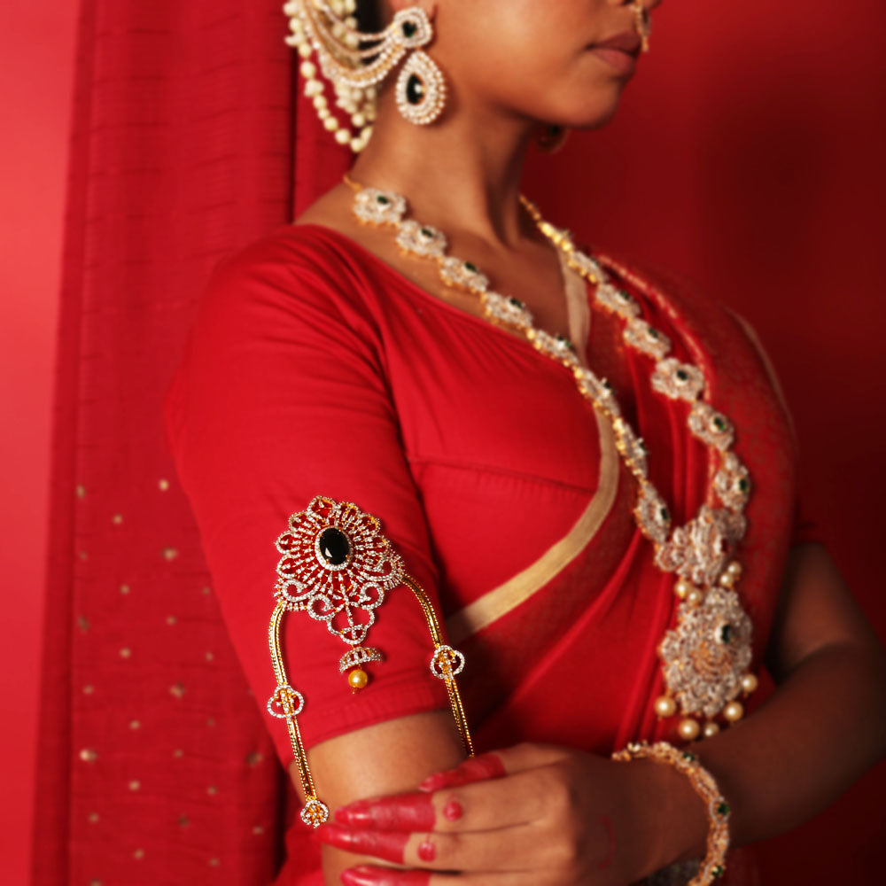 Garden-Inspired Intricate Diamond Look Vanki Armlet – Sneha Rateria Store