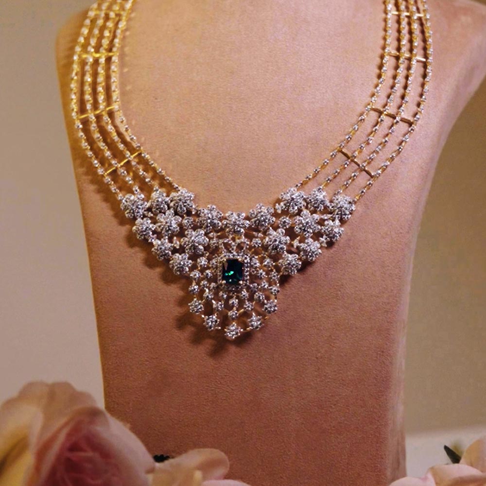 A Stunning CZ Layered Necklace [CZ Diamond with Gold Polish] – Sneha ...