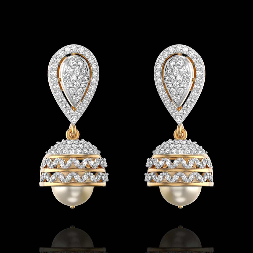 Real Look Diamond Small Butta Earrings with 18K Polish – Sneha Rateria ...