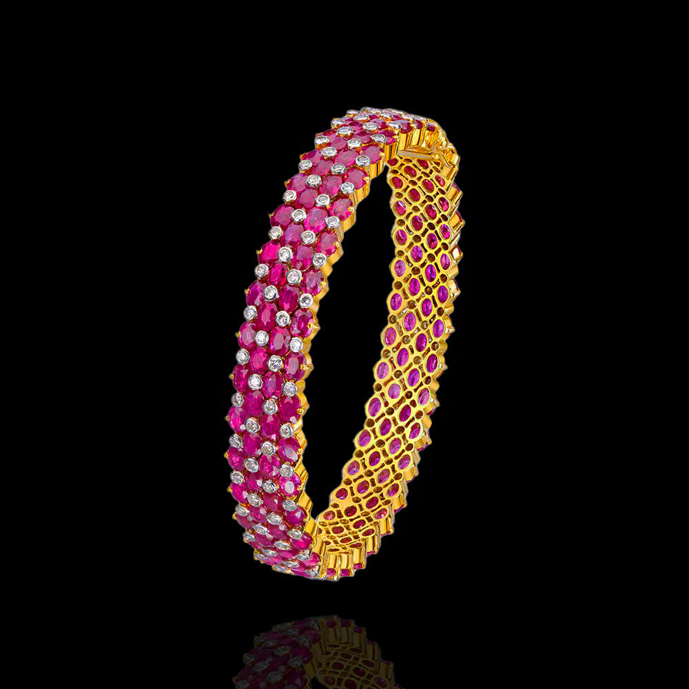 Royal Ruby Diamond Look Kada Bangle Design – Sneha Rateria Store
