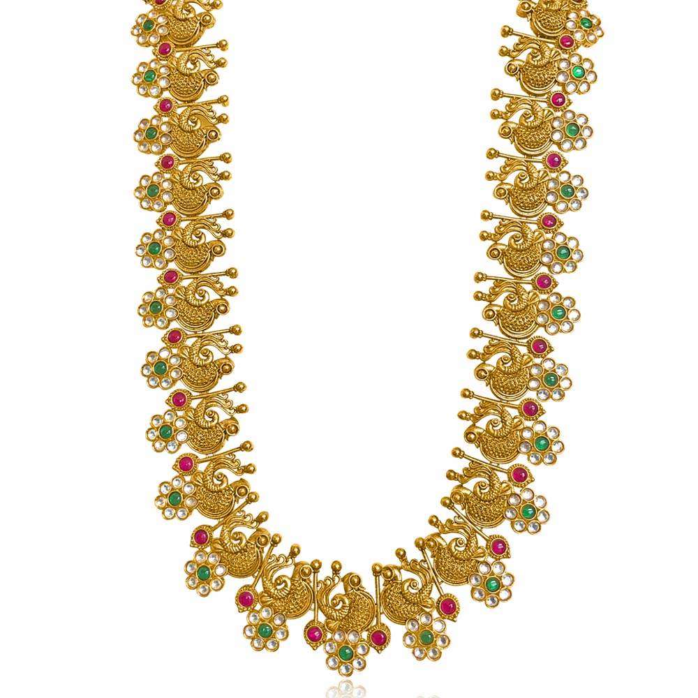 Serenity's Splendor - The Peacock Temple Necklace – Sneha Rateria Store