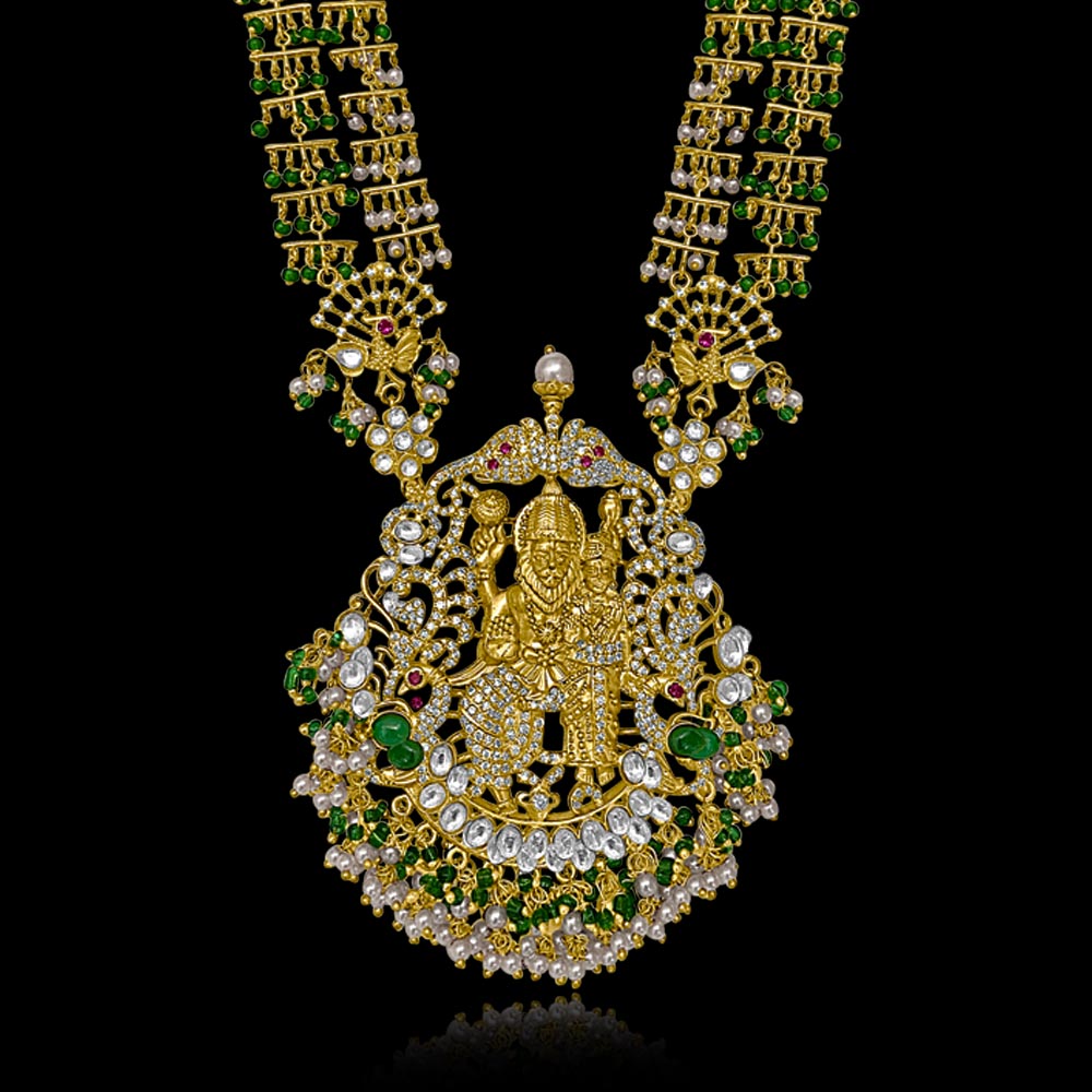 Silver Gold Polished Vishnu Temple Pendant Necklace Design – Sneha ...