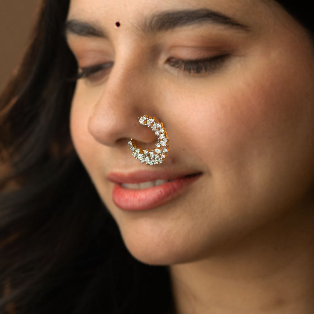 Shop Bridal Nose Rings | Wedding Nath and Mukku Pudaka Designs with 18K Gold Polish – Sneha ...