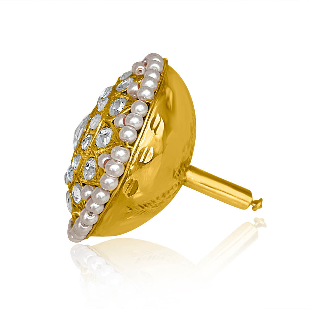 Traditional Gold Plated Bridal Borla Maang Tikka | CZ Stones – Sneha ...