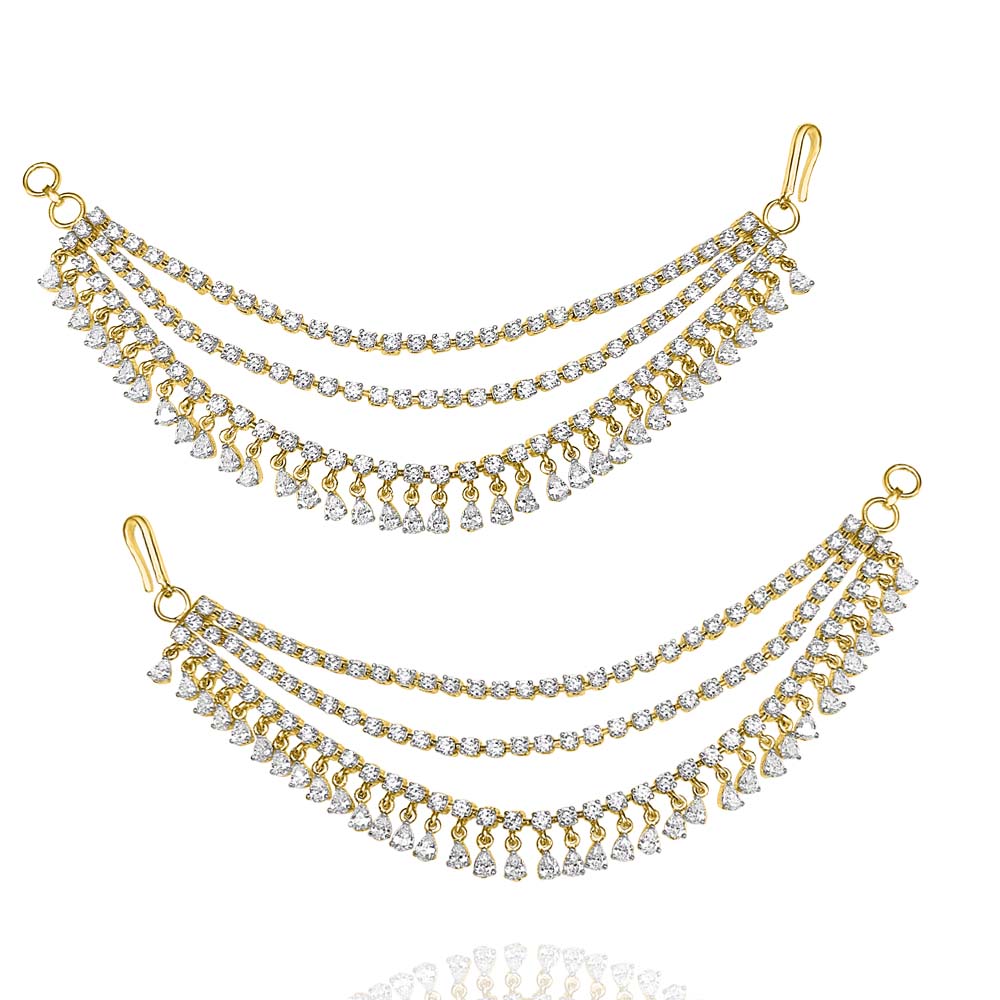 Shop Bridal Ear Chains | Exquisite Champaswaralu Designs with 18K Gold ...