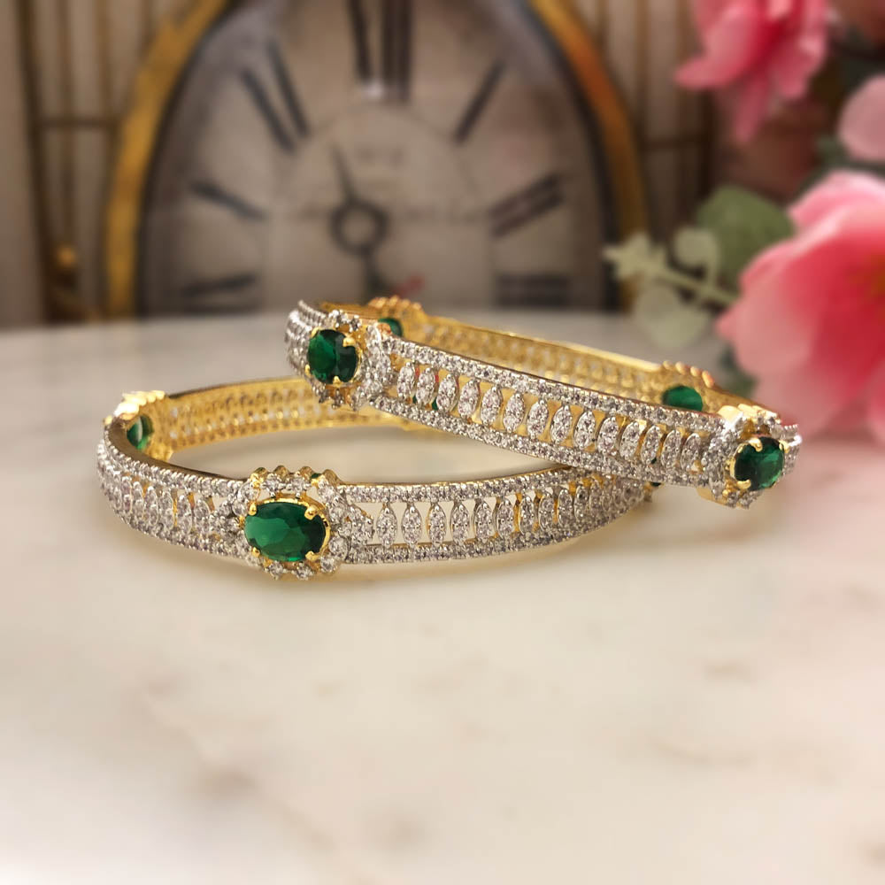 Irresistible Diamond Look Bangle | 18K Gold Polish – Sneha Rateria Store