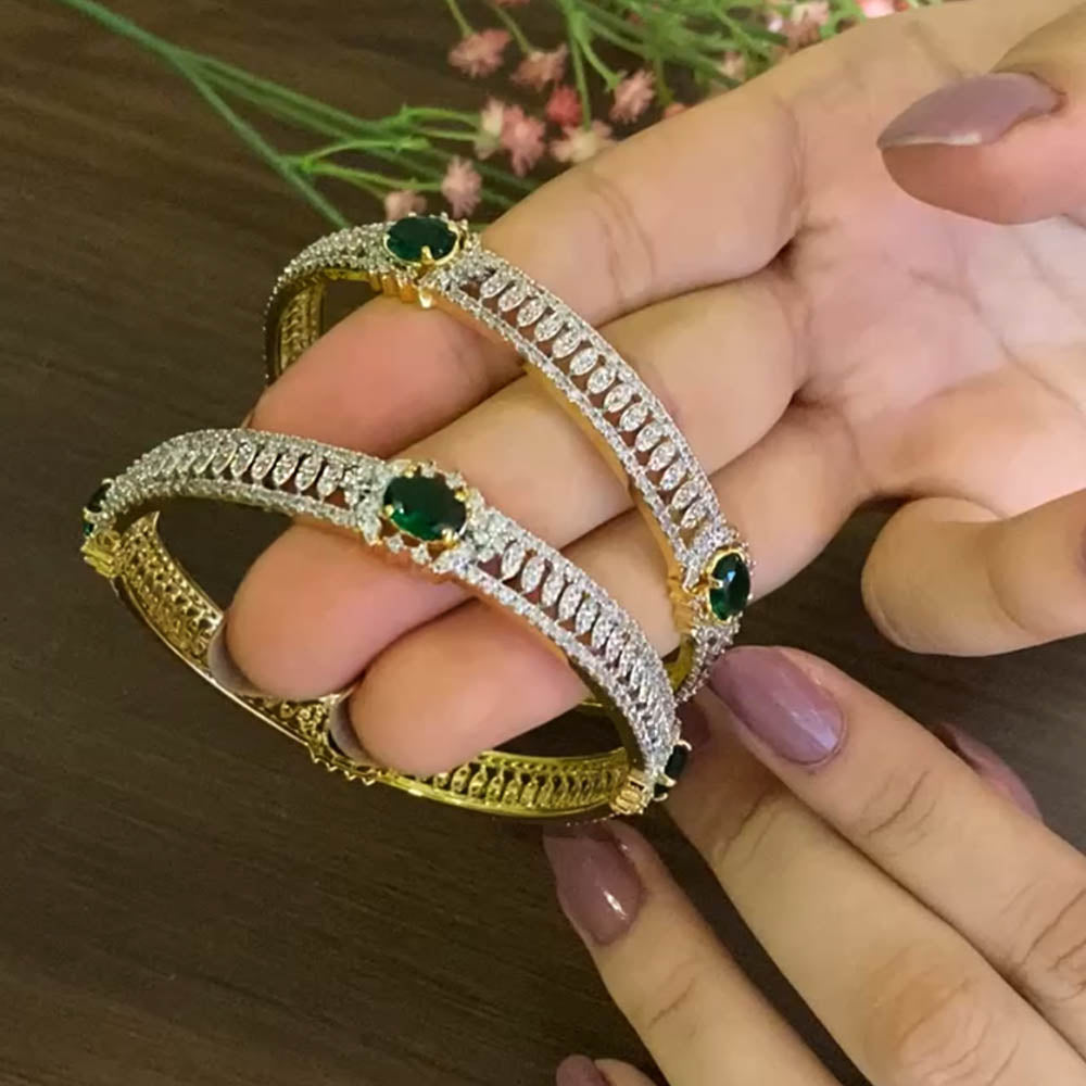 Irresistible Diamond Look Bangle | 18K Gold Polish – Sneha Rateria Store