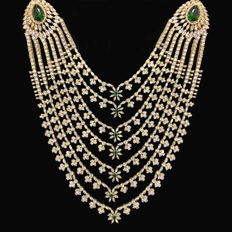 Exquisite Long Layered Rani Haar Design [CZ Stones] – Sneha Rateria Store
