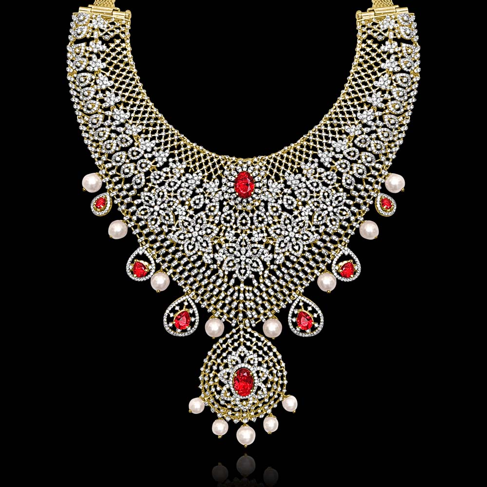 Bridal Heavy Necklace - Custom made to meet your requirements – Sneha ...